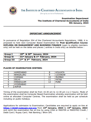 Post Qualification Course - Diploma on Management and Business Finance ...