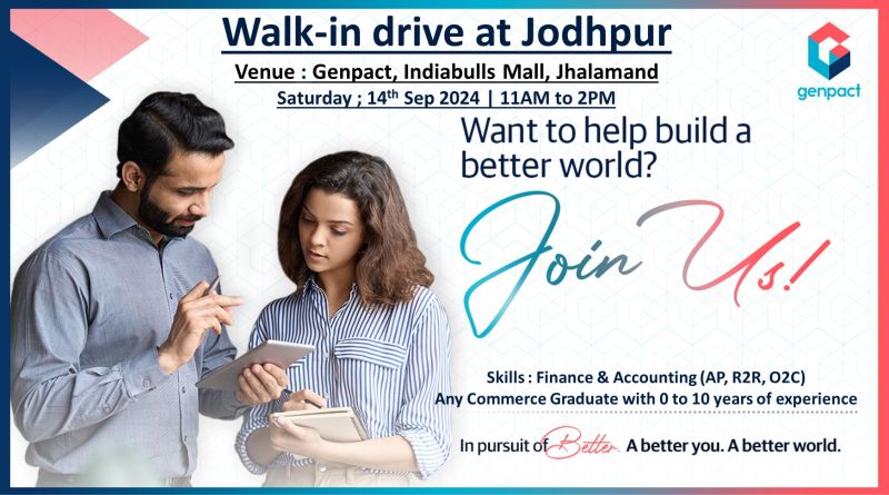 Genpact Mega Walk-in Drive on September 14th: Opportunities for B.Com ...